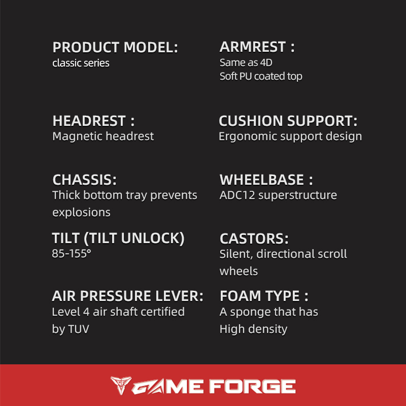 GAMEFORGE Tomahawk Series Classic Series Ergonomic Gaming Chair ...