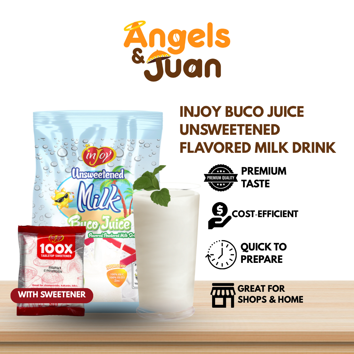 Injoy Unsweetened Palamig Flavored Milk Powder Mix 500G + Sweetener ...