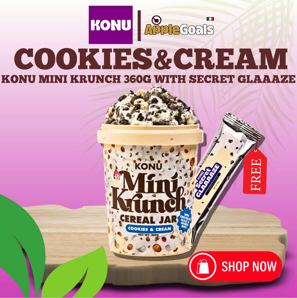 KONU MINI KRUNCH 360GRAMS WITH SECRET GLAZE EXTRA SAUCE Matcha Cookies ...