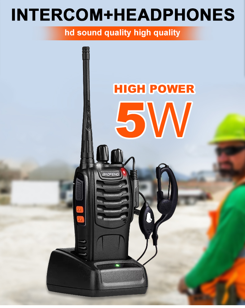 4pcs Baofeng 888S 5W 16CHs Interphone Two Way Radio Walkie Talkie VHF/UHF Original | Shopee ...