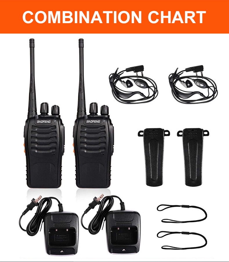 4pcs Baofeng 888S 5W 16CHs Interphone Two Way Radio Walkie Talkie VHF/UHF Original | Shopee ...