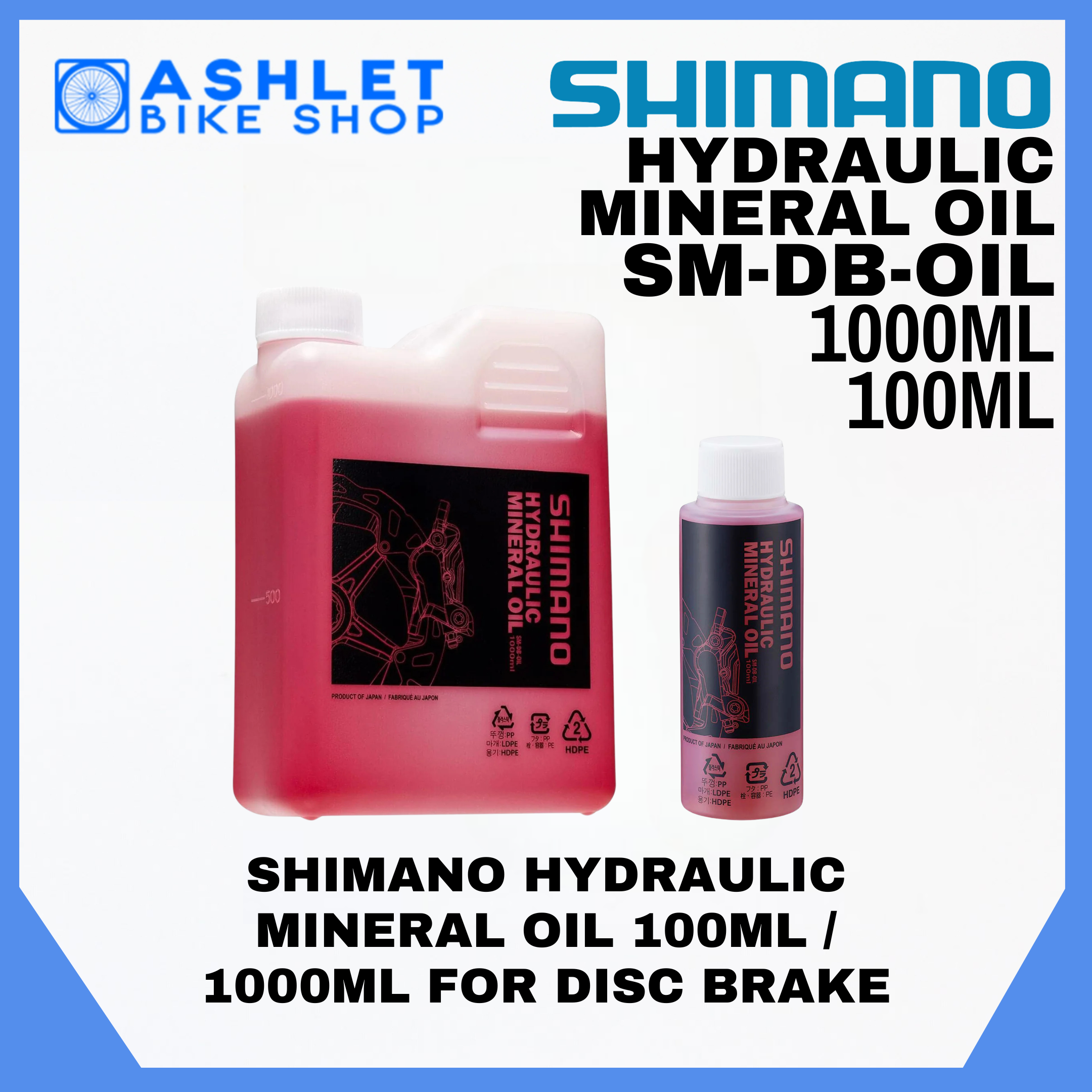 ORIGINAL SHIMANO Hydraulic Mineral Oil 1000ml / 100ml for Disc Brake SM-DB-OIL - ASHLET BIKE ...