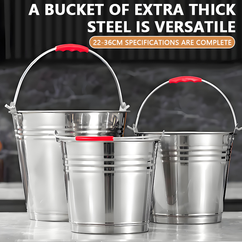 304 stainless steel portable large capacity household bucket lid water ...