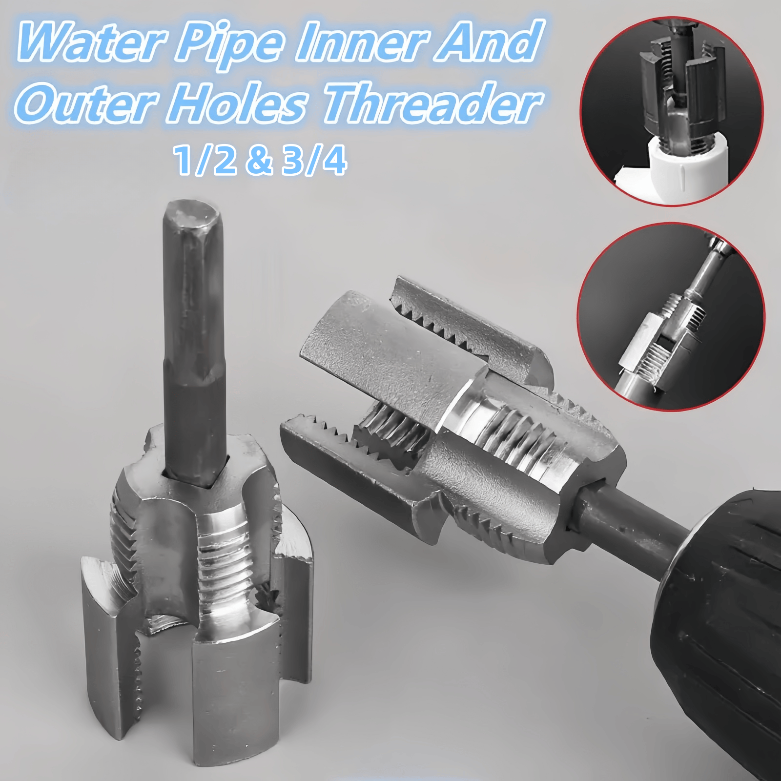 1pcs 2in1 Integrated Pipe Threader,For 1/2/3/4" Water Pipe ...