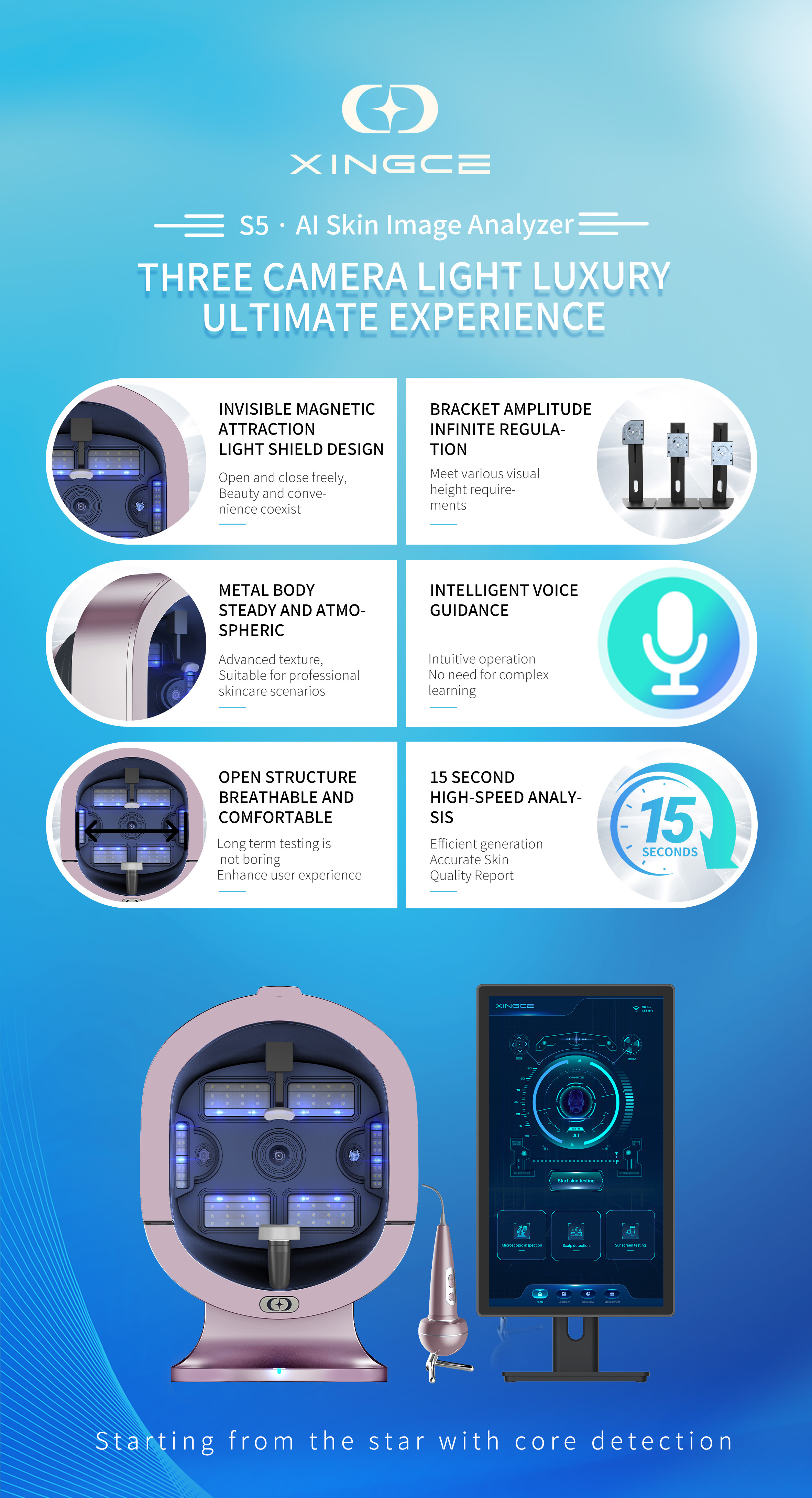 Skin Analyzer BitMoji & Miaojing Smart Detector 8 Spectrum Digital Deep ...