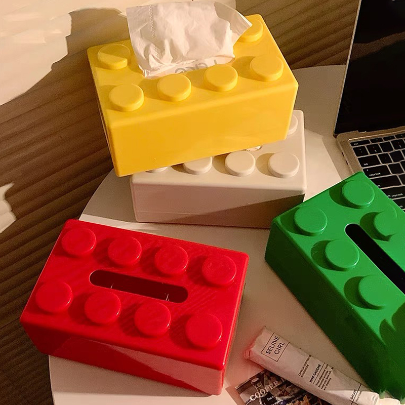 Creative Building Blocks Tissue Holder Wall-mounted Bathroom Face Towel Boxes Block Cube Tissue ...