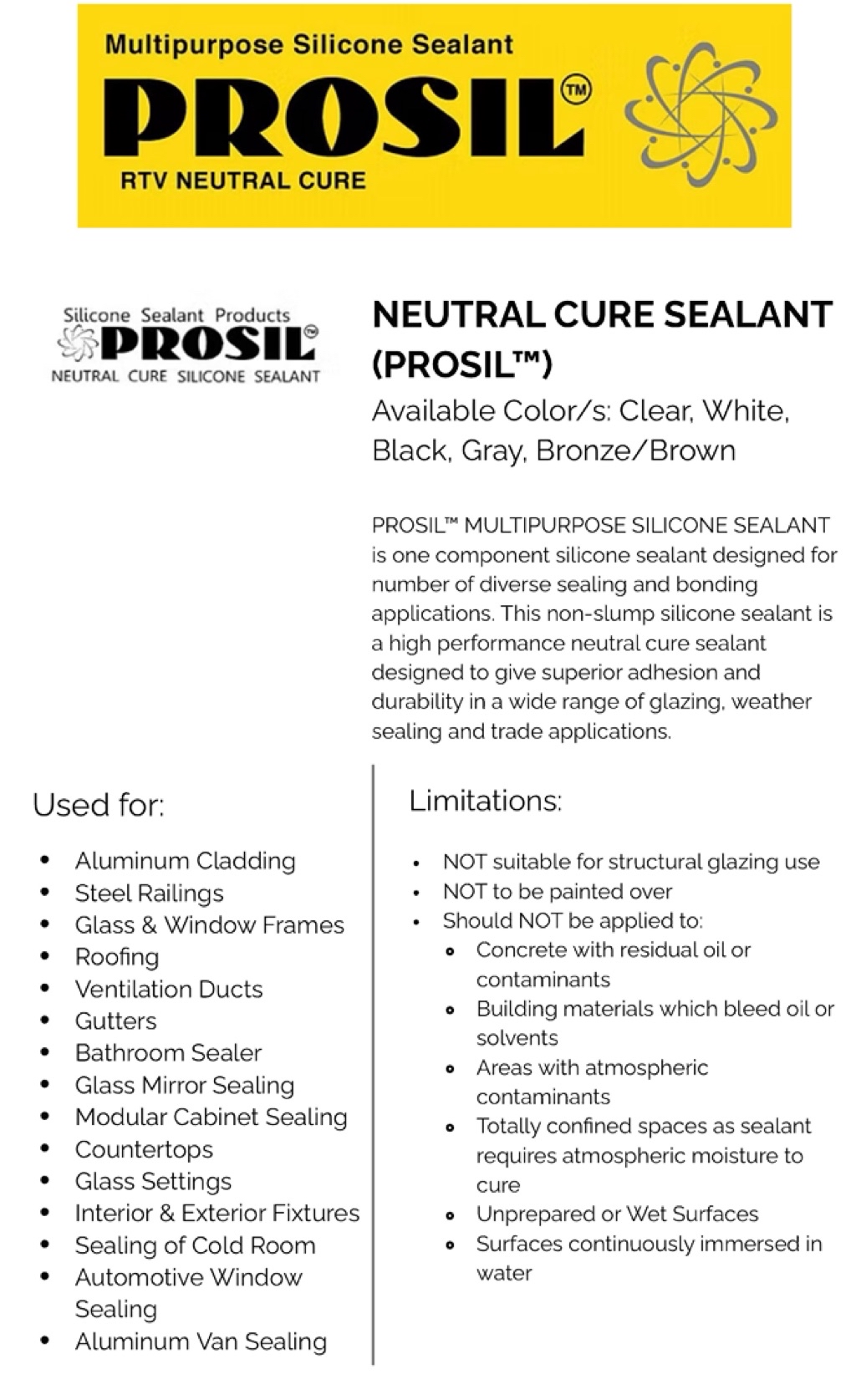 PROSIL Multipurpose Silicone Sealant 300g | Shopee Philippines
