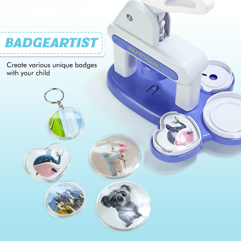 Creative 3 in 1 Badge Machine Kit Blue - Upgrade Button Maker DIY Pin ...