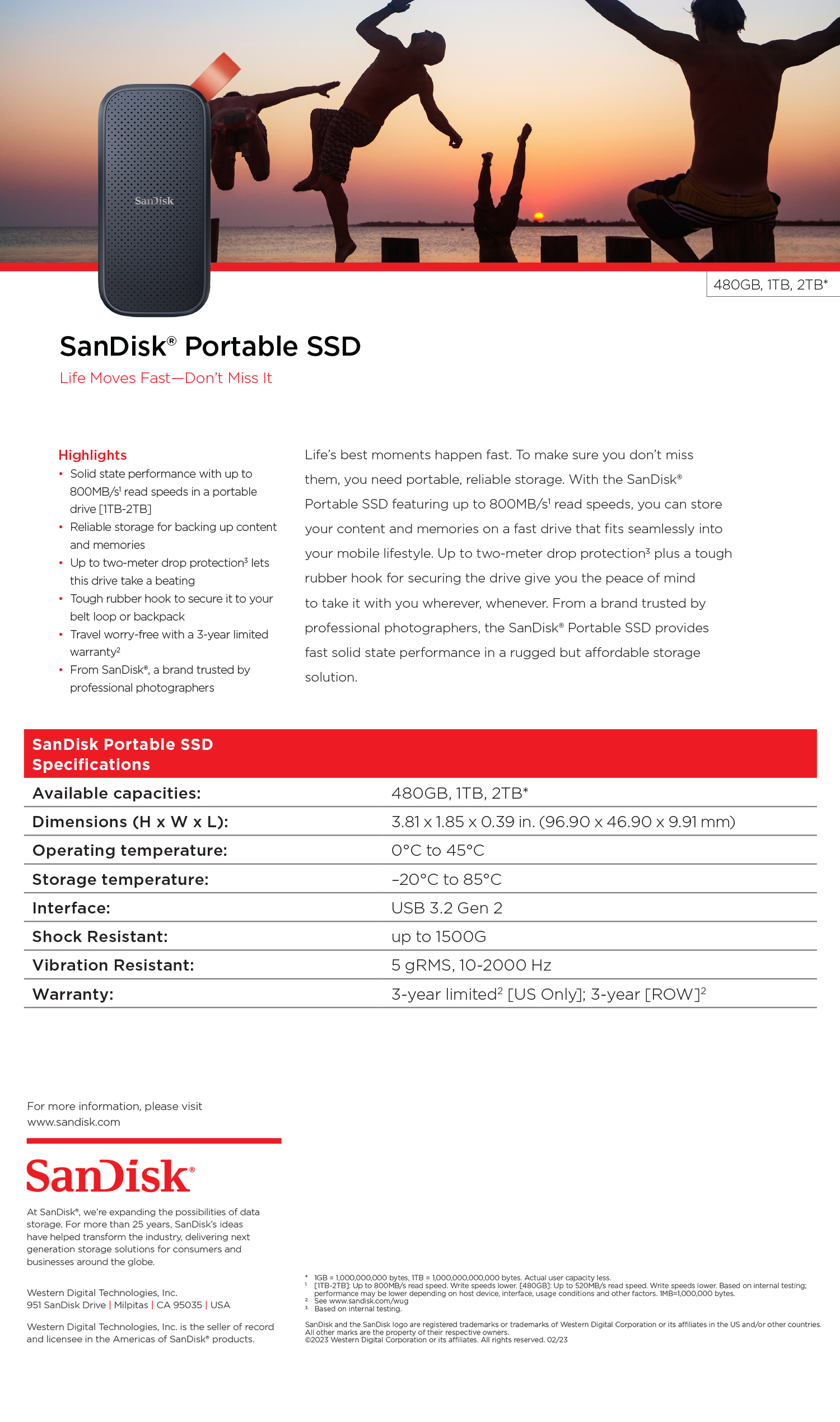 SanDisk Portable SSD USB 3.2 Gen 2 Type-C ~ 1TB/2TB (SDSSD E30) 3 Years ...