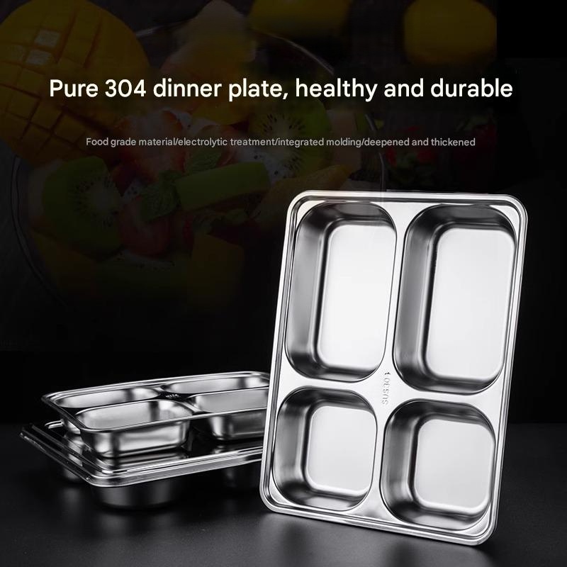 Food grade 304 stainless steel fast food tray partitions Adult meal box ...