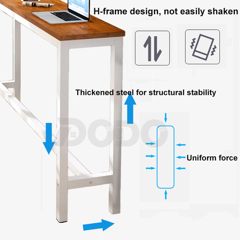 Bar Table 180cm Narrow Waterproof - High Long Table with Stool Set for ...