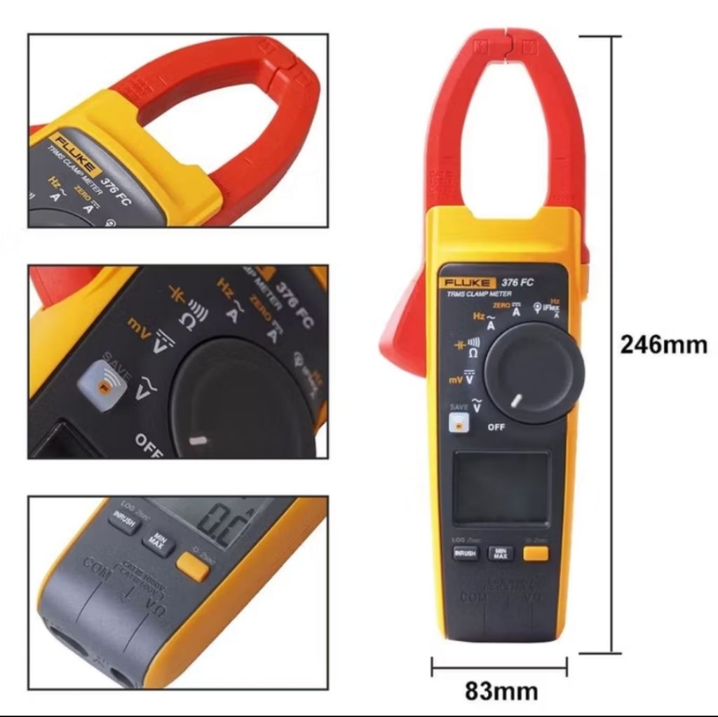 Fluke 376 FC True RMS 1000A AC/DC Clamp Meter with IFlex (MANILA STOCK ...
