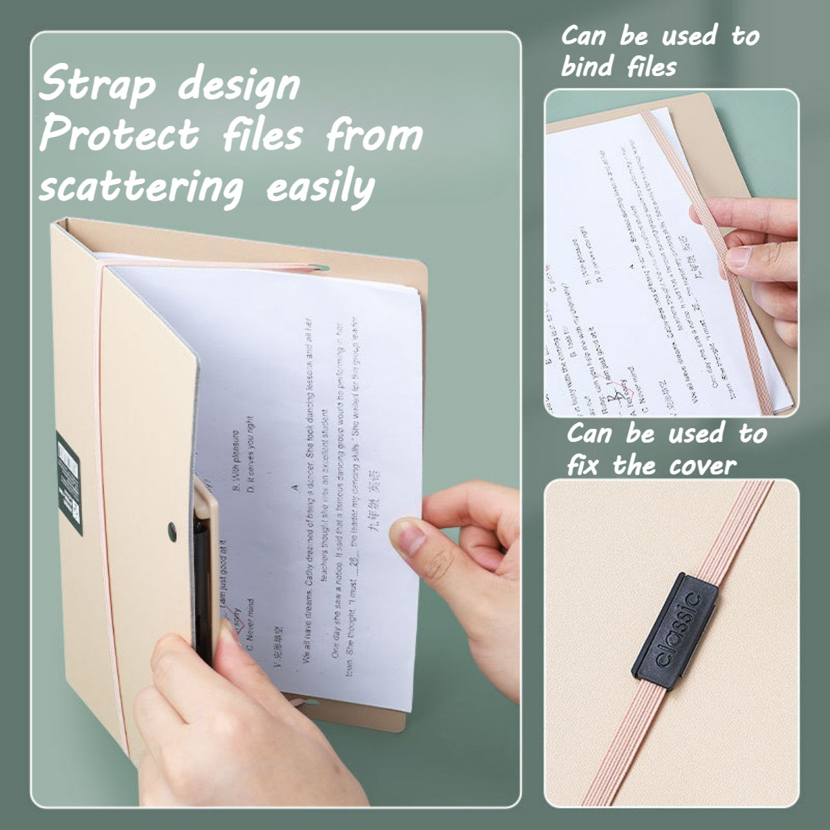 Long/A4 Folding Clipboard portable foldable folder paper organnizer PP Folding board Long Pink ...