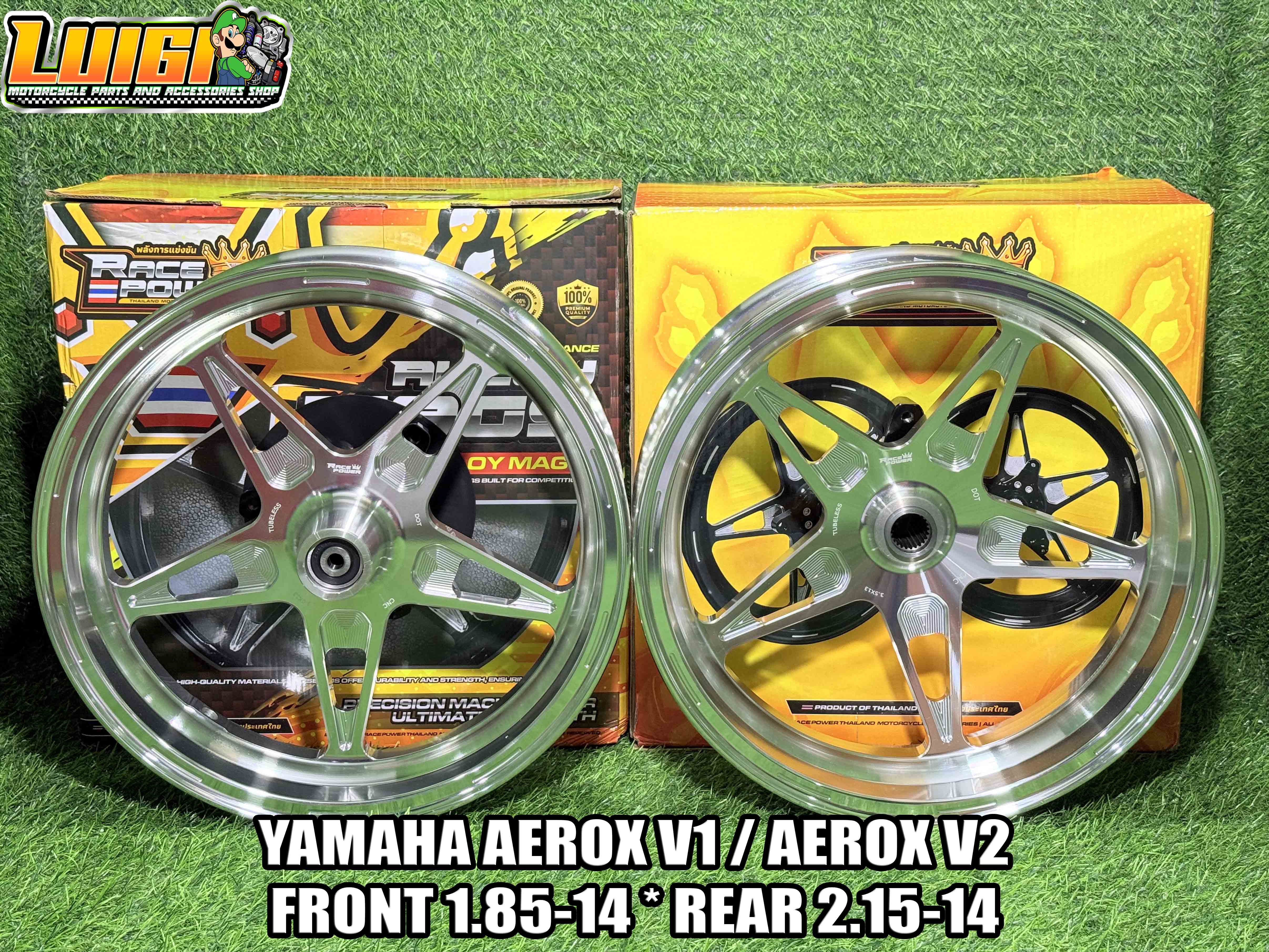 RACE POWER CNC MAGS 14s 5 SPOKES YAMAHA AEROX V1 / AEROX V2 (100% THAILAND MADE) | Shopee ...