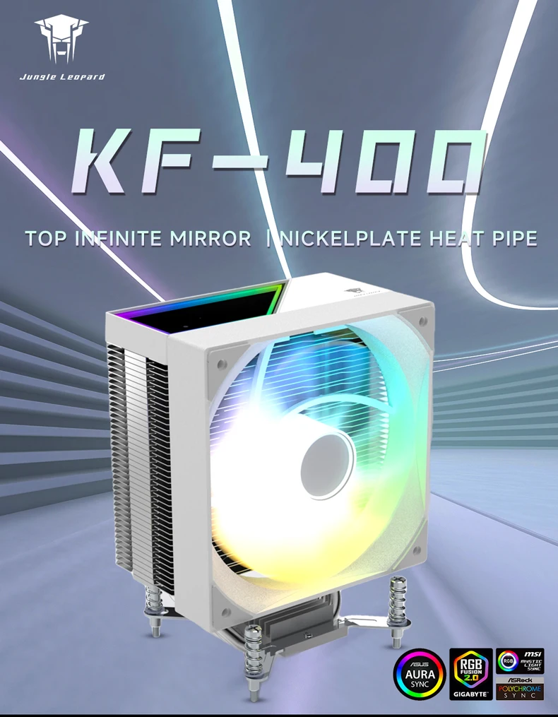 Jungle Leopard KF-400 CPU Cooler 120mm PC Fan Infinity Mirror ARGB Top ...