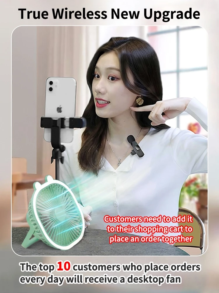 Popcorn mic for vlogging Wireless Lapel Microphone Lavalier Live Stream ...