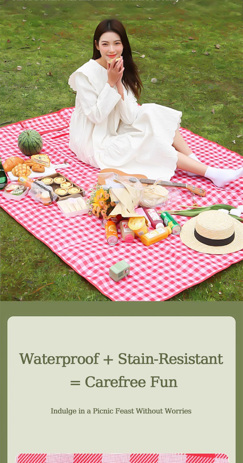 Spring Outing Picnic Blanket Outdoor Portable Picnic Mat Waterproof and ...