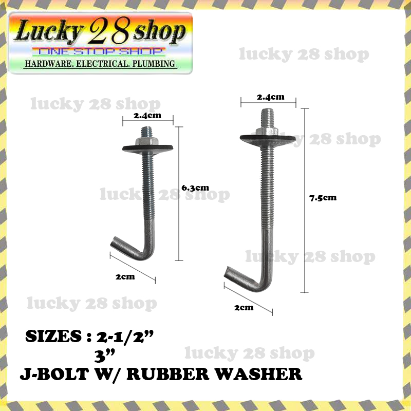 J-BOLT WASHER W/RUBBER AND NUT sold per piece | Shopee Philippines