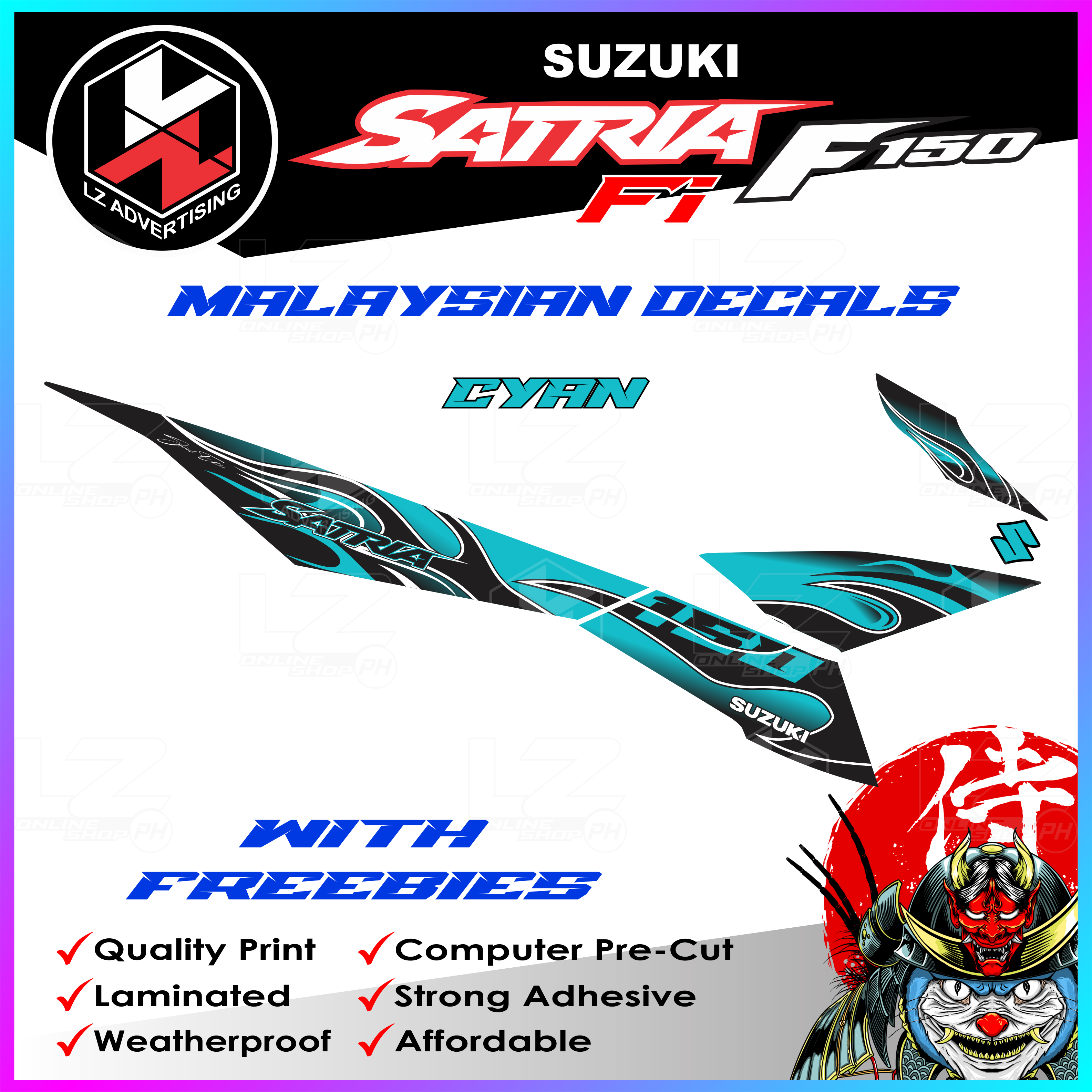 Suzuki Raider R150 Fi Satria Malaysian Decals / Stickers with Freebies ...