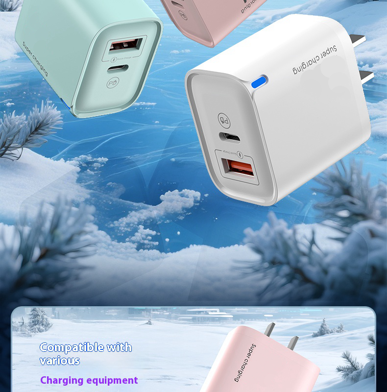 200W USB Super Fast Charging Adapter, USB TYPE C Dual Port with LED ...