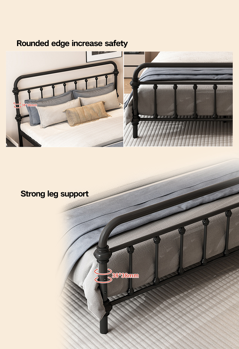 Metal Bed Frame Single/Double Anti rust treatment easy assembly bedroom ...