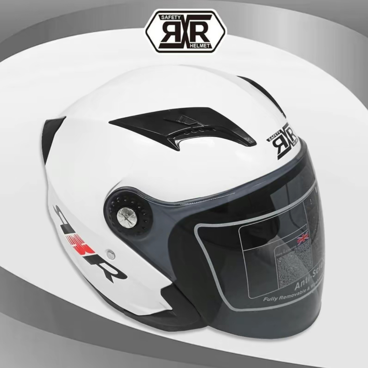 Half Helmet Safety RXR Helmet Box Angkas Black Visor Single Visor ...