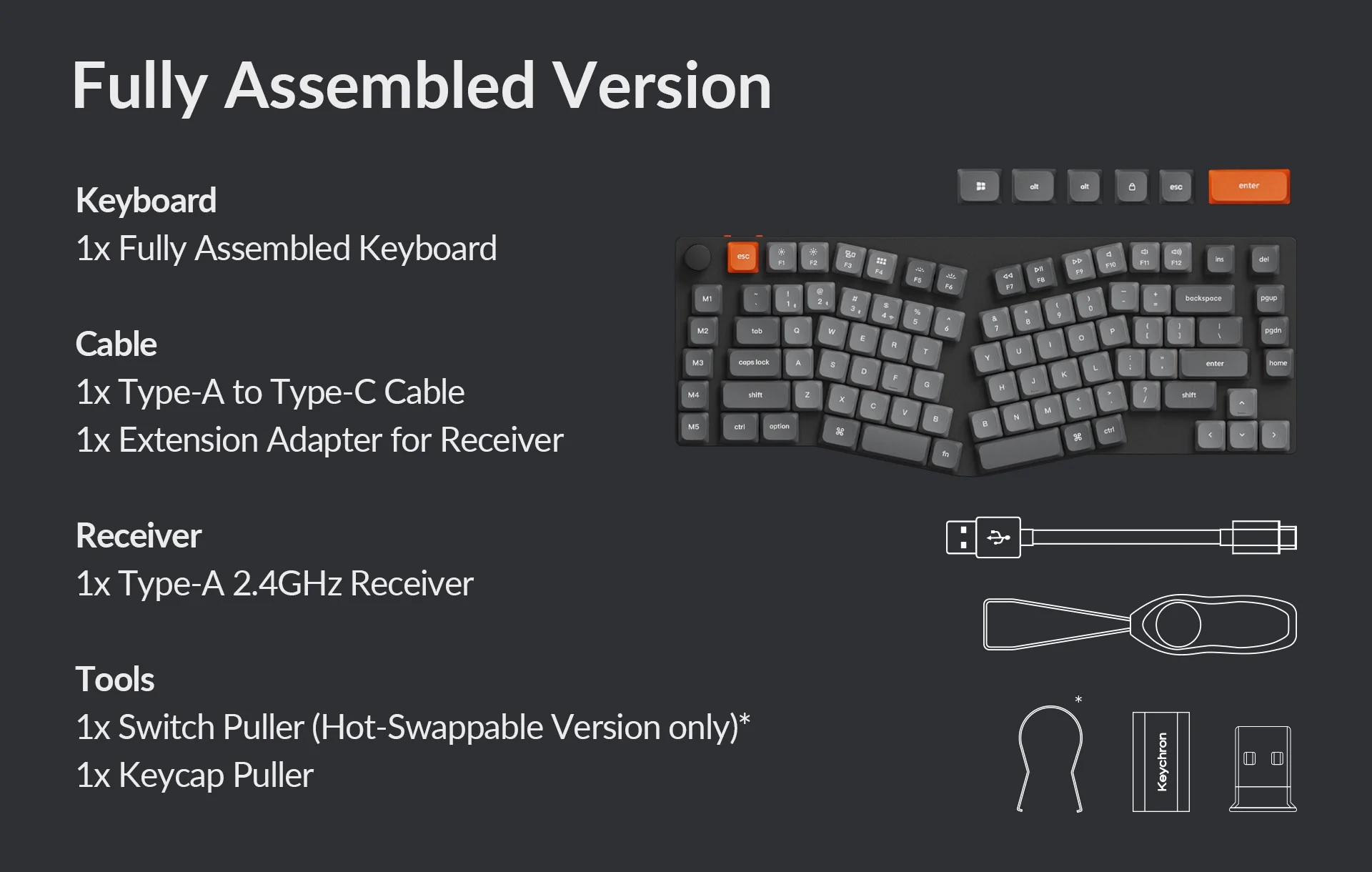 Keychron K15 Max QMK Mechanical Keyboard, Alice 75%, Tri-mode, RGB LED ...