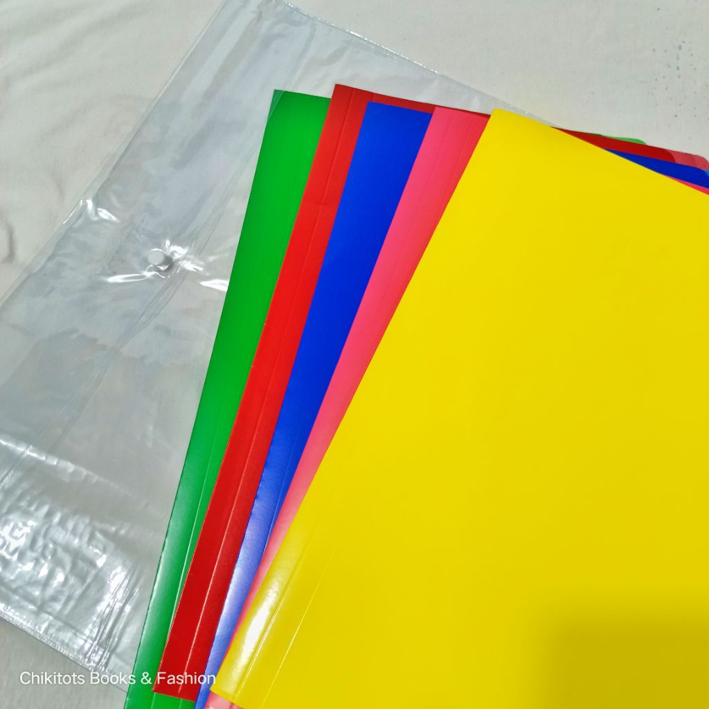 File Folder Long with Plastic Clear Envelope 14pts Sold per 5pcs - for ...