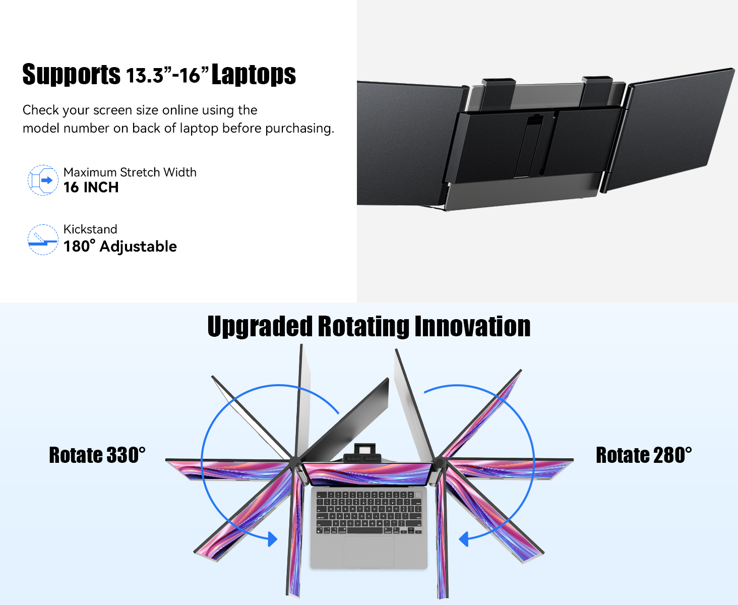 Nvision N14X2 Laptop Screen Extender 14" Laptop Dual Monitor FHD IPS ...