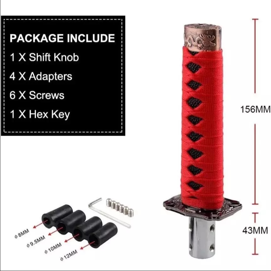 Universal 150MM/260MM JDM Katana Samurai Sword Shift Knob Shifter With ...