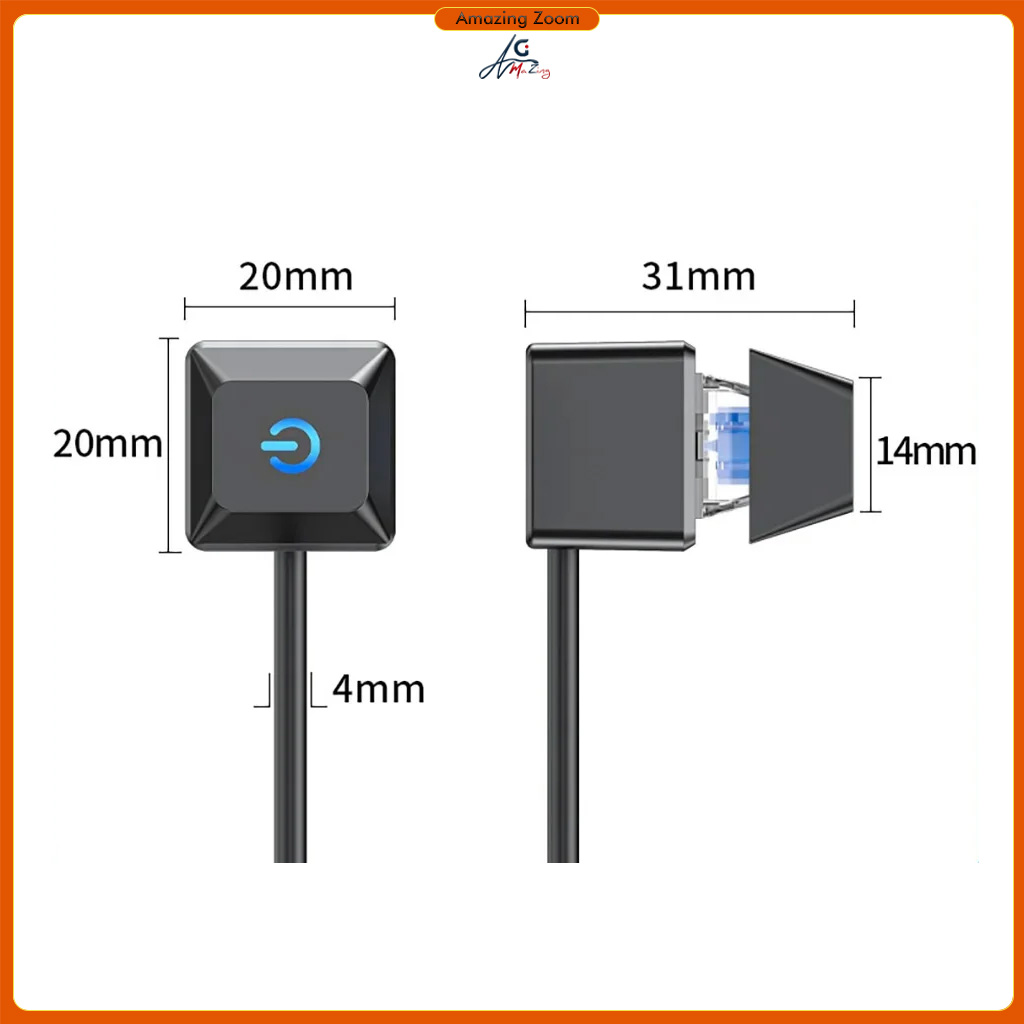 Computer Desktop Switch Blue LED Lights PC Motherboard External Start ...