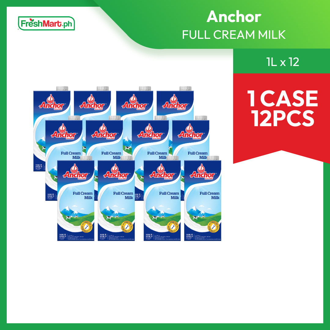 Anchor Full Cream Milk 1L - Set of 12s [Exp: OCT 30, 2025] | Shopee ...