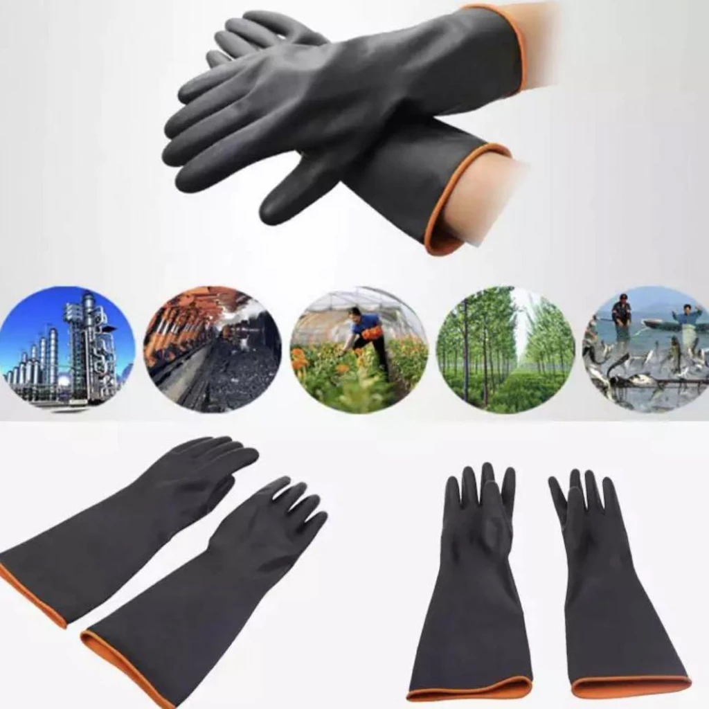 [COD] Thick Sun Rubber Gloves Laundry Washing Gloves Chemical Resistant Gloves | Shopee Philippines