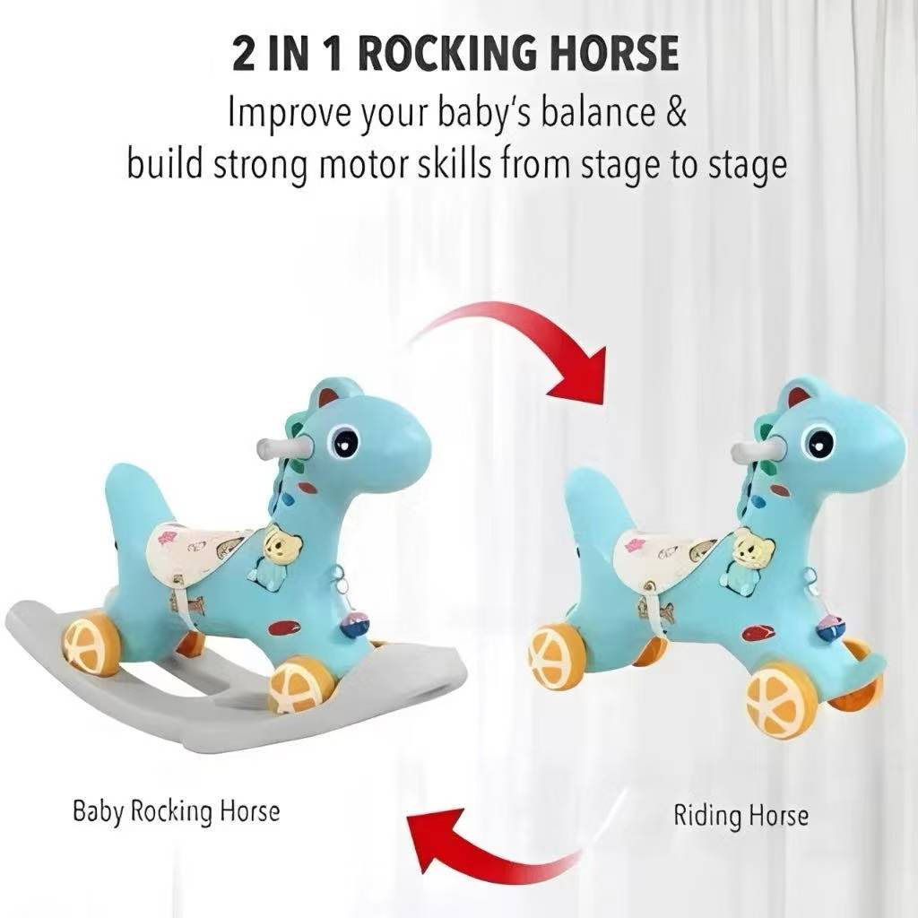 ASTOYS 2in1 Rocking Horse Rider Push Car Rocker Pony Trojan Toys ...