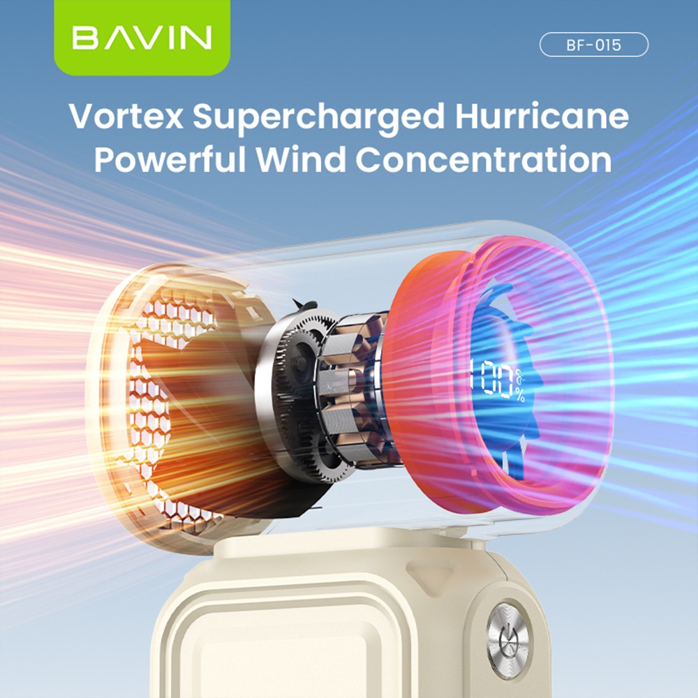 BAVIN BF015 2in1 17650RPM Handheld Mini Turbo Fan w/ 8000mAh Powebank ...