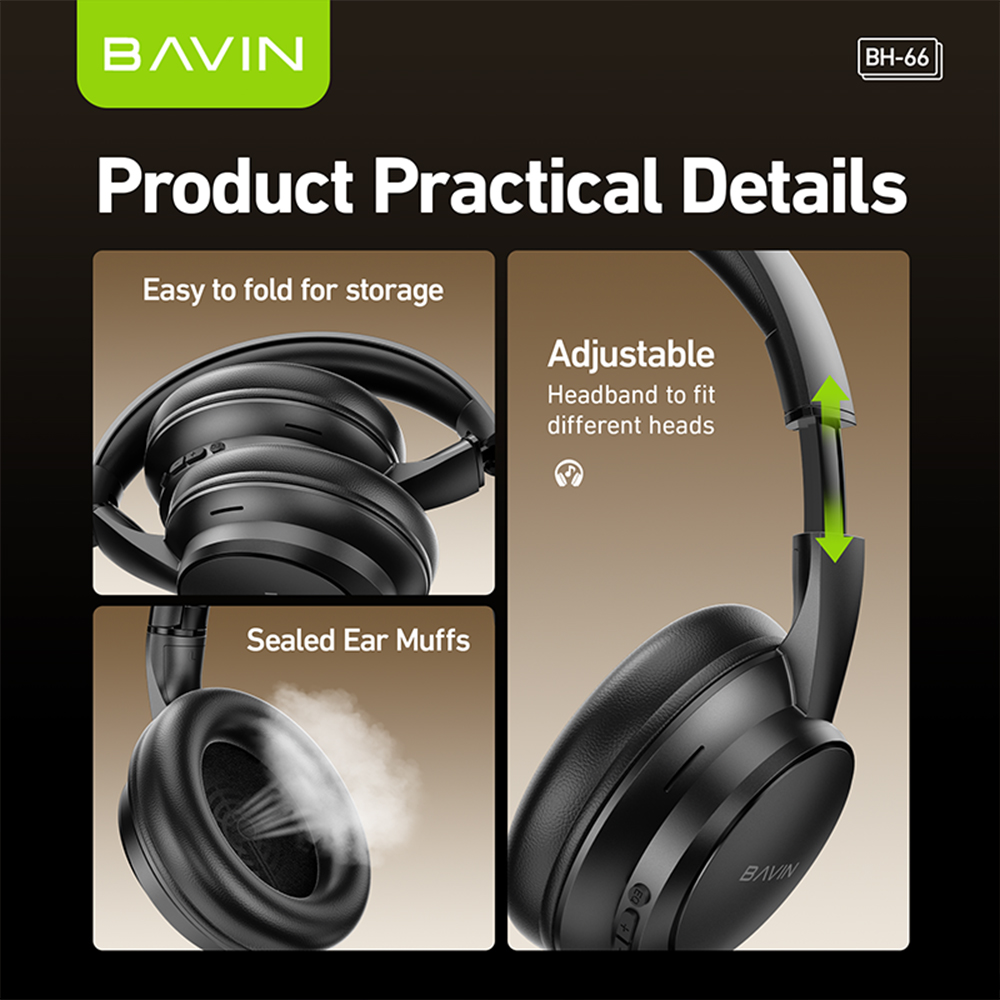 【Christmas Gift】BAVIN BH66 Wireless Over-Ear Headphones |Bluetooth 5.4 ...