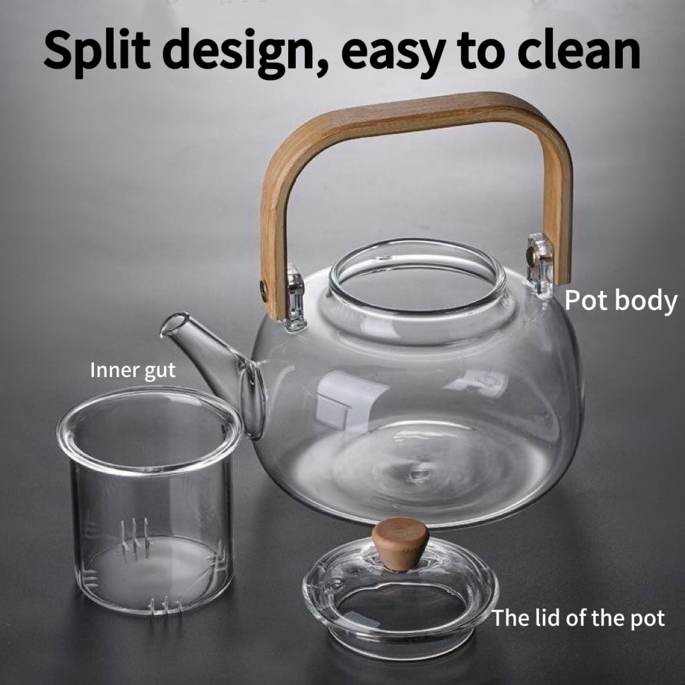 Glass Teapot, Steaming Teapot Set, Heat-resistant Teapot, Large ...