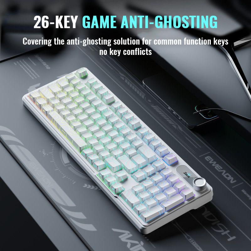 Zeus RM136 White Topographic Gaming Keyboard 99 Keys Membrane Wired ...