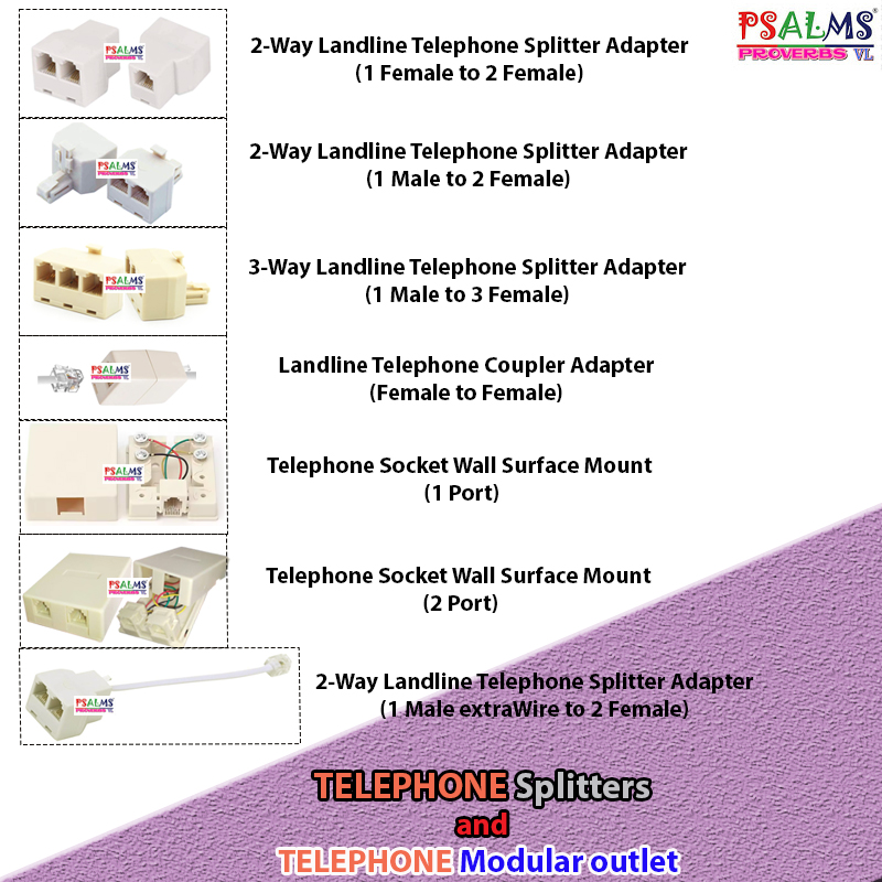 Telephone Splitter and Modular outlet (per piece) | Shopee Philippines
