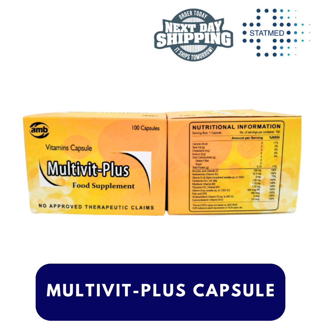 Multivit-Plus Food Supplement Vitamin Capsule | 10, 50 & 100 Capsules ...