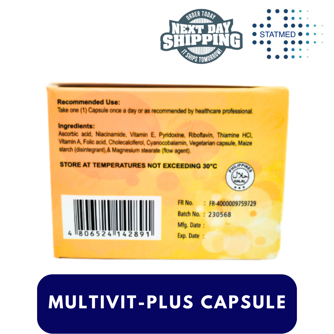 Multivit-Plus Food Supplement Vitamin Capsule | 10, 50 & 100 Capsules ...