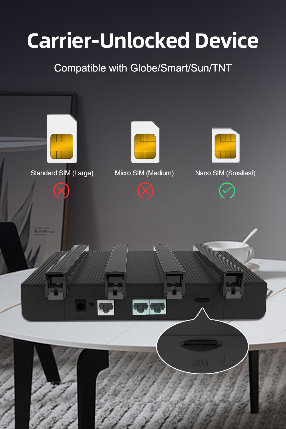 ZBTlink WE2007-B 4G Wifi Router With Sim Slot 500Mbps 4LAN Ports Wifi ...