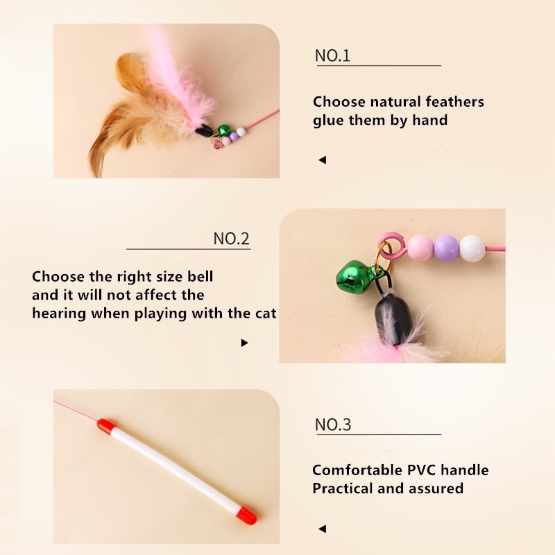 Cat Toys Pet Cat Teaser Toys Cat Teaser Stick Cat Interactive Toys ...