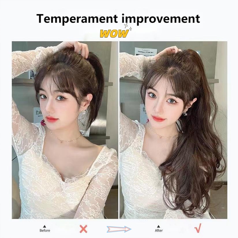 [COD]60CM Long Curly Wig Grab Ponytail Hair Extension Wigs Clam Claw ...