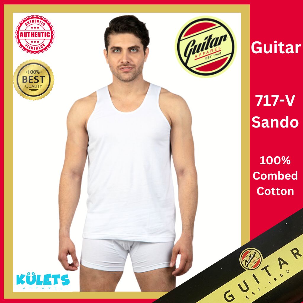 Original Guitar Cotton Sando for Men De Hilo Cotton White Sando Tanks ...