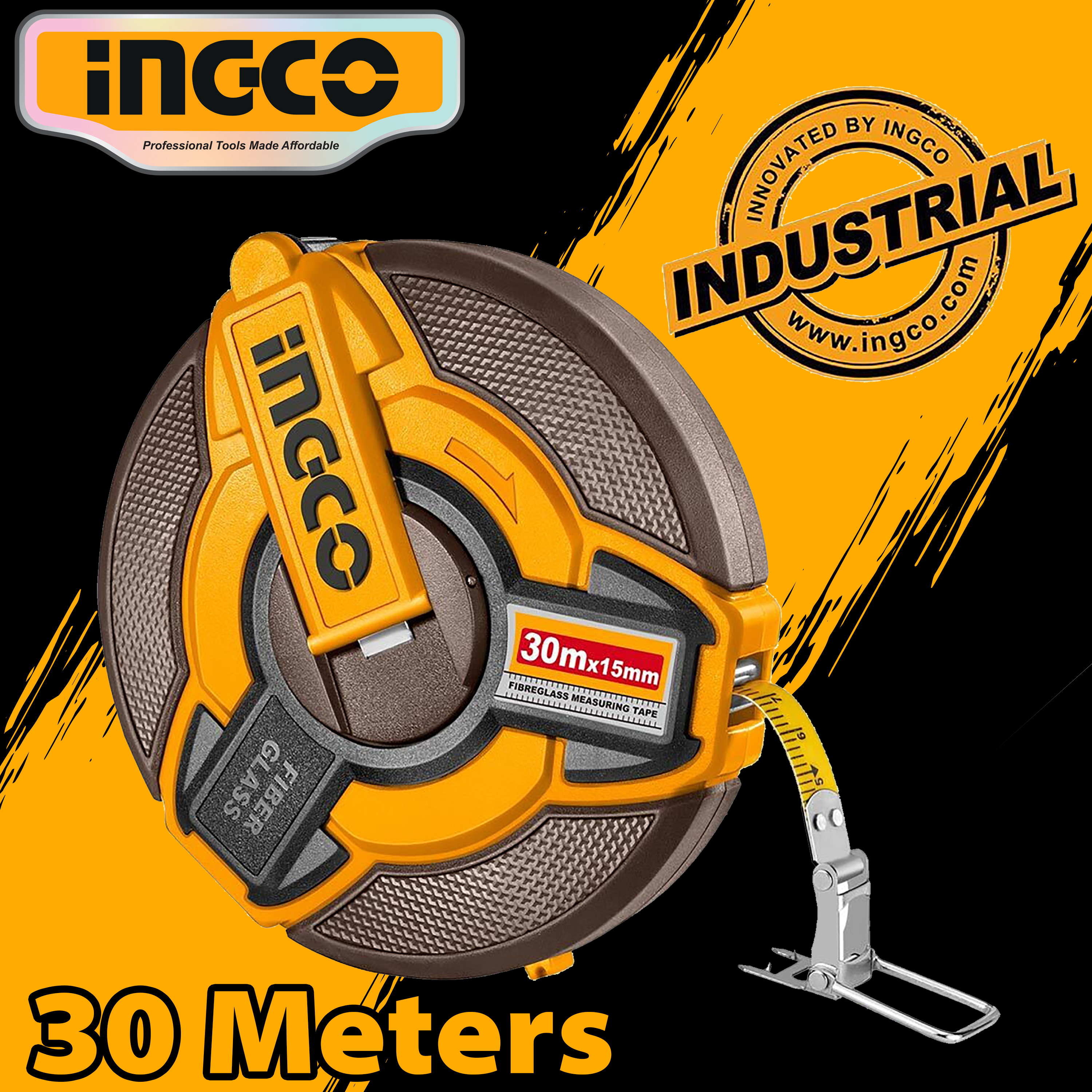 Ingco by Winland Fiberglass Measuring Tape with Length & Width: 30m x ...