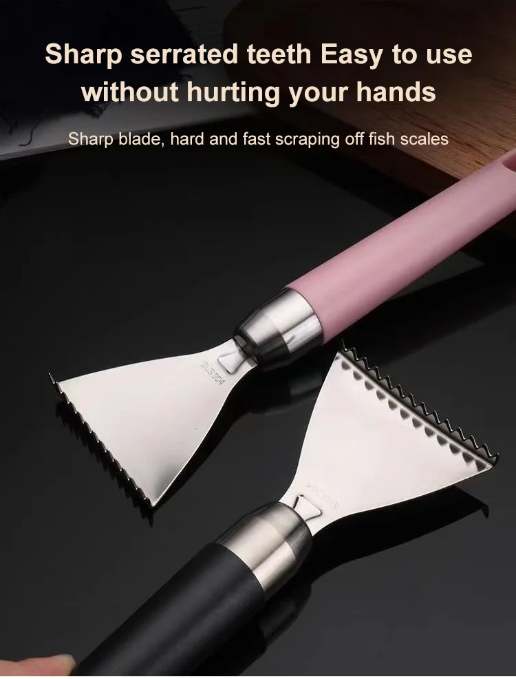 2pcs Stainless Steel Fish Scaler Faster Scraping Fish Scales Skin Scale Scraper Remover Brush ...