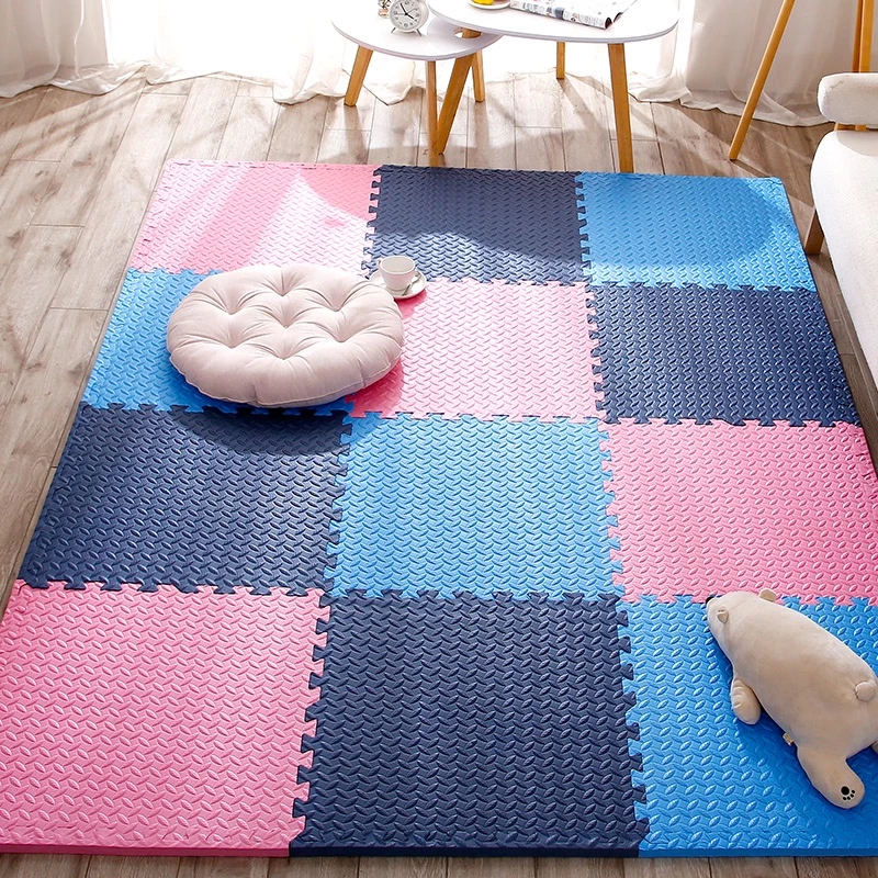 60*60CM Floor Mat Kid Anti-collisi Mat Gym Mat Extra Thick 4 PCS Floor ...