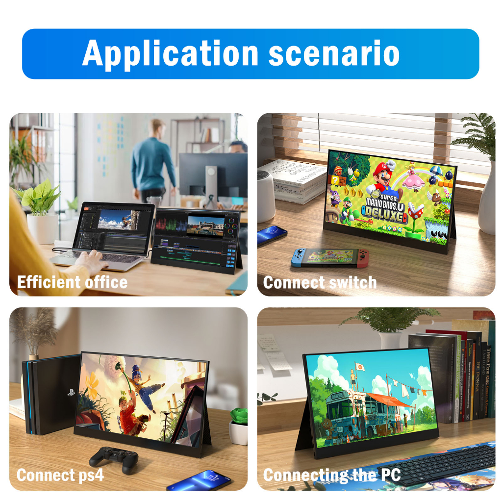 Expose 14 inch Portable Gaming Monitor 4K IPS FHD for Switch PS4 Phone ...