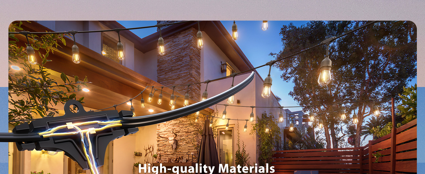 15m 30 Bulbs Solar LED String Lights Outdoor Waterproof IP67 Patio ...